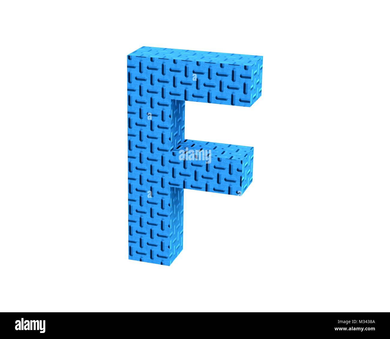 Font Plastic blue treadplate capital F Stock Photo - Alamy