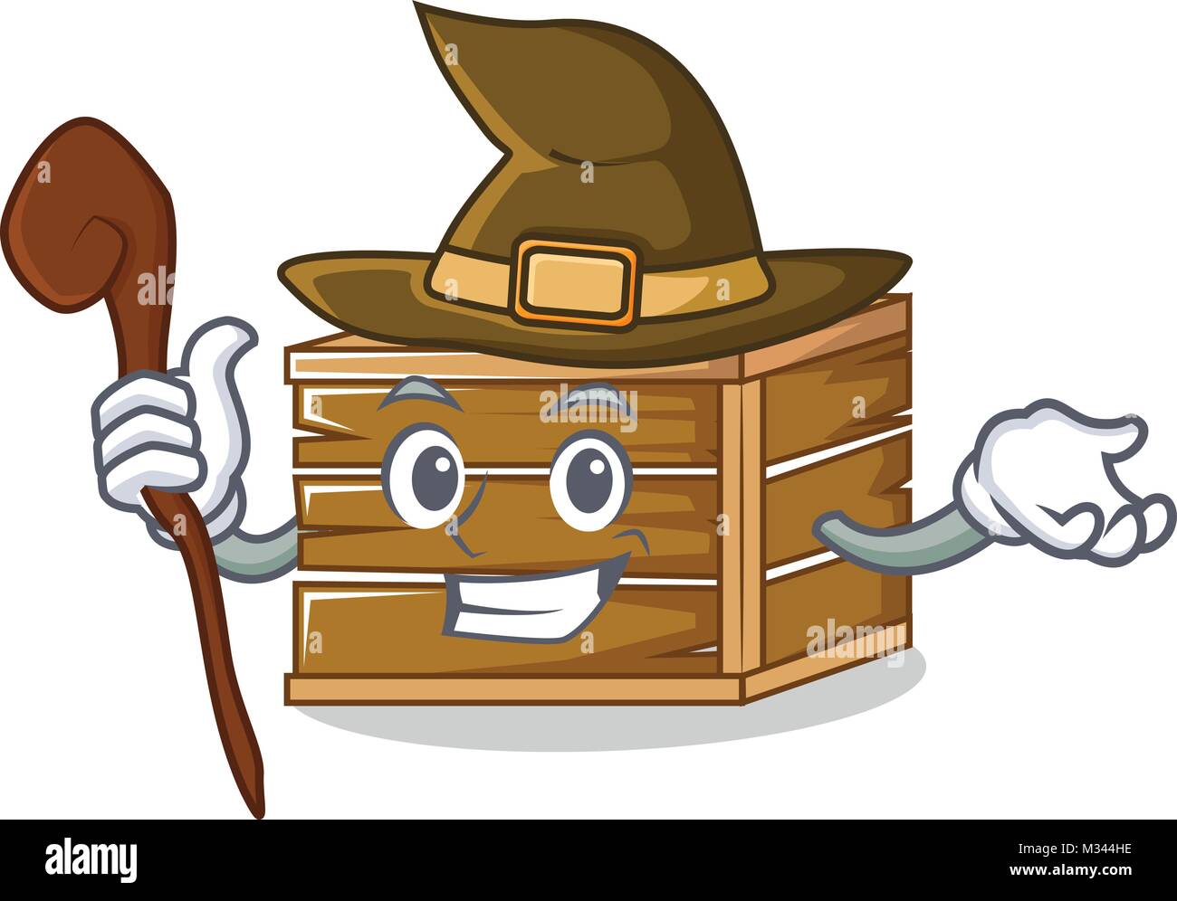 Witch crate mascot cartoon style Stock Vector Image & Art - Alamy