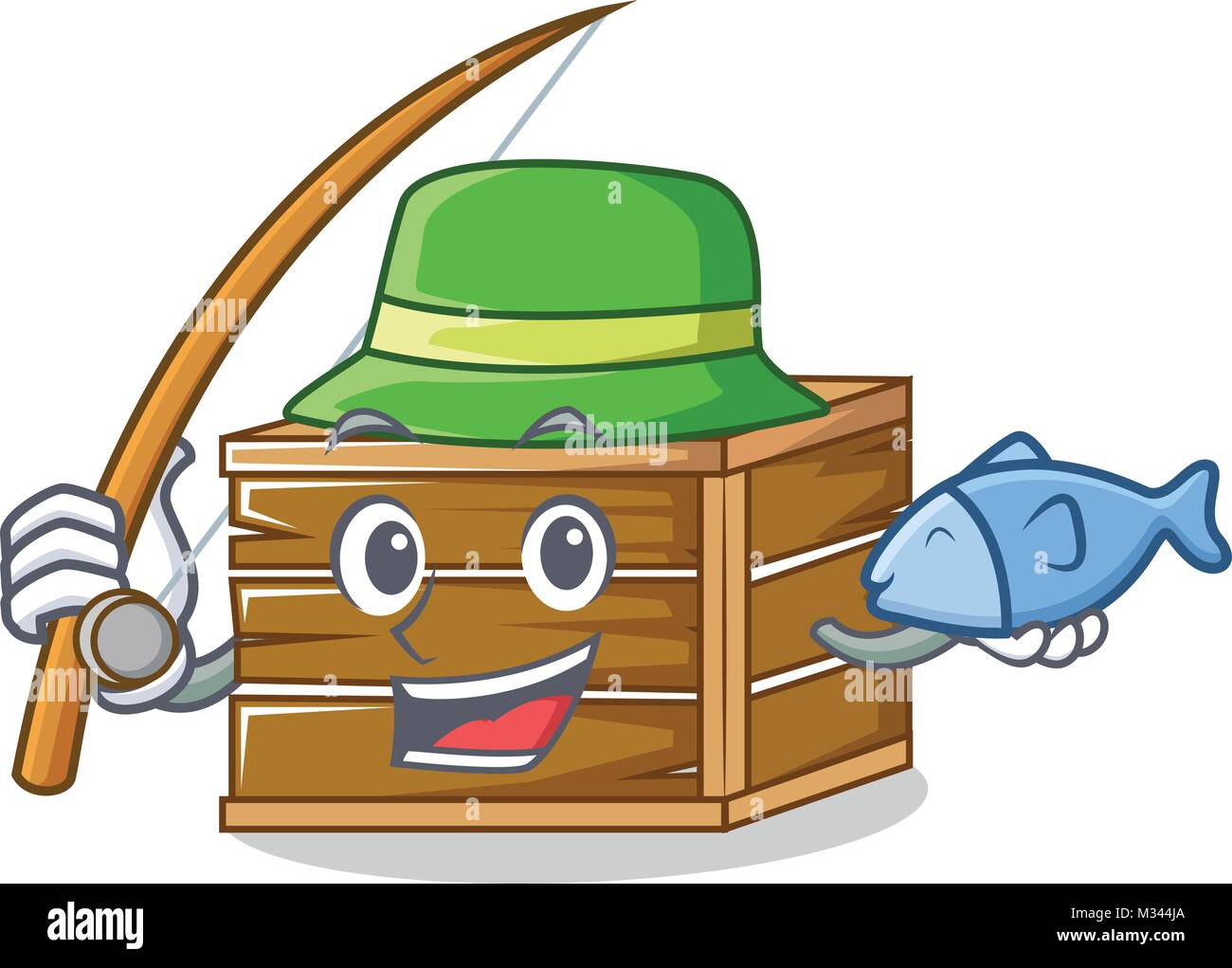 Fishing crate mascot cartoon style Stock Vector Image & Art - Alamy