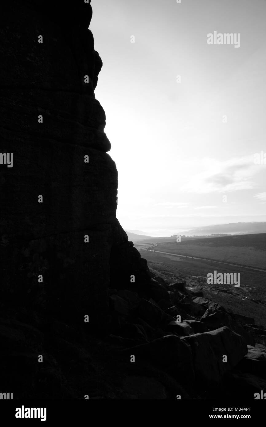 Stanage edge peak Black and White Stock Photos & Images - Alamy