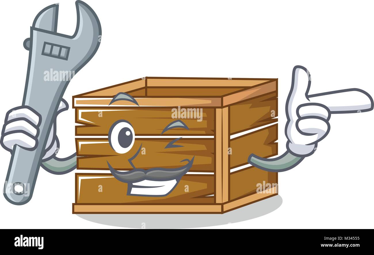 Mechanic crate mascot cartoon style Stock Vector Image & Art - Alamy