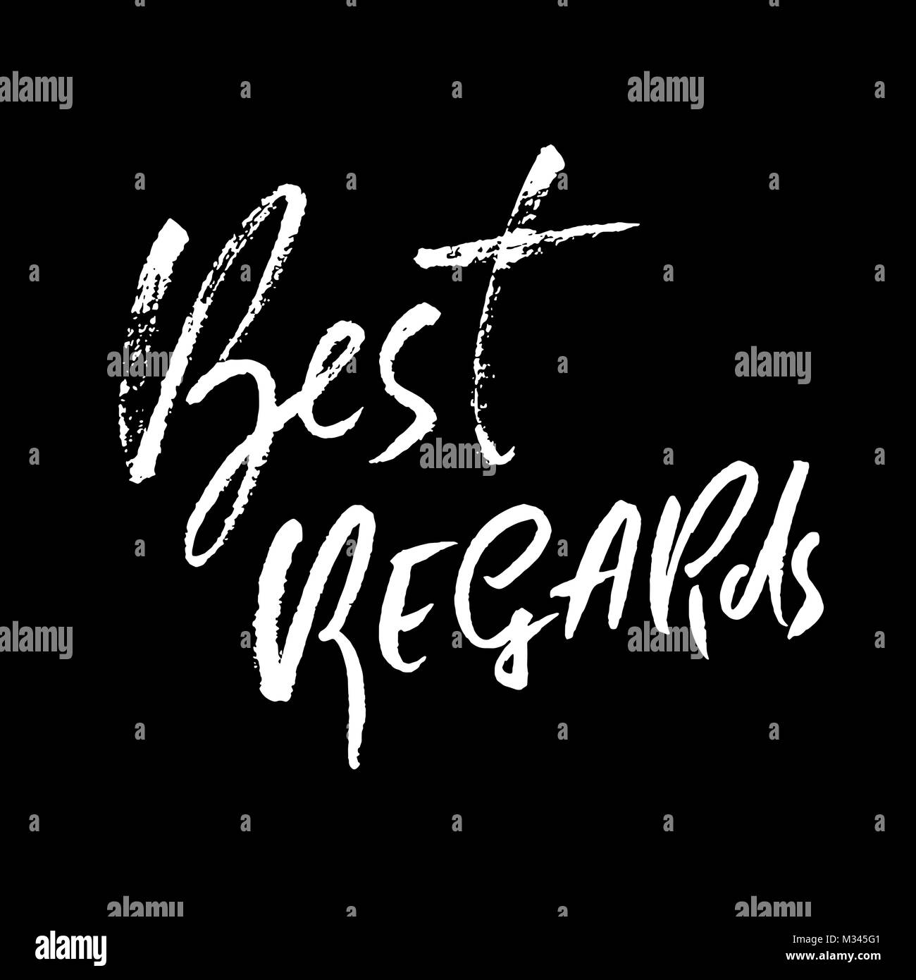 Best Regards. Hand drawn modern dry brush lettering. Handwritten ...
