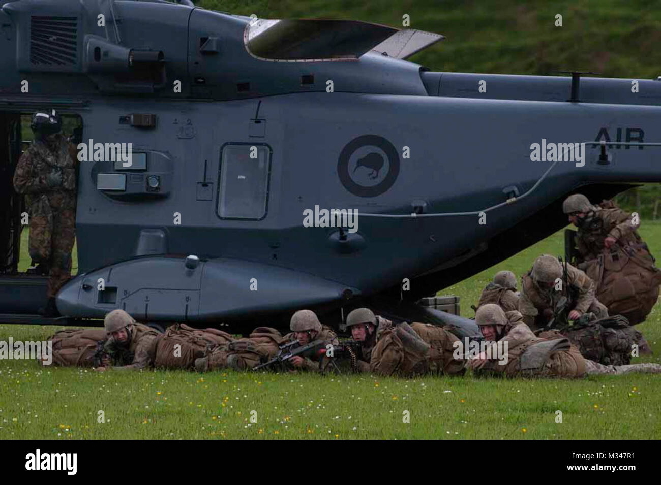 New Zealand Defense Force soldiers assume firing sectors in while prone ...