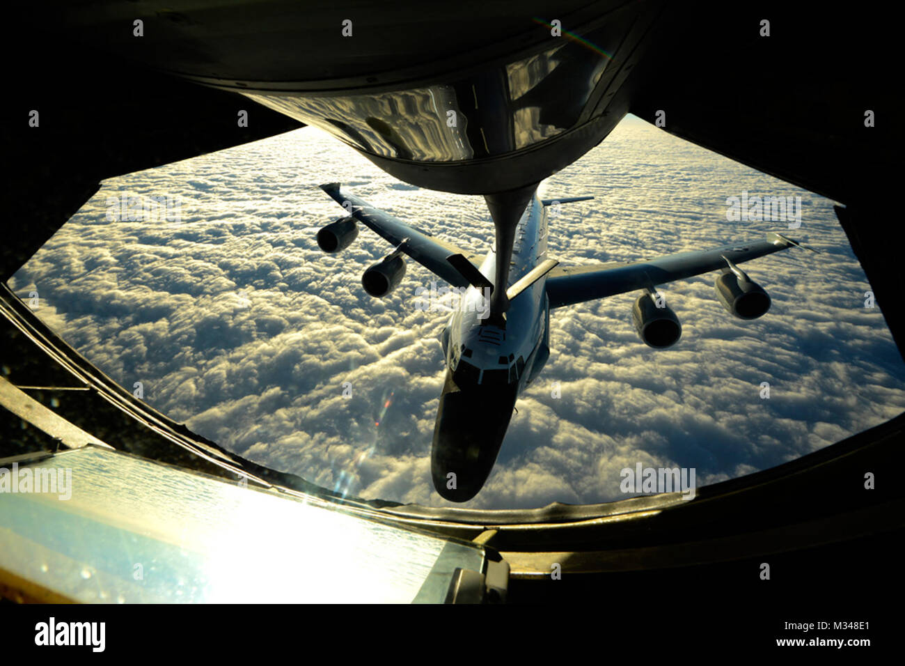 A U.S. Air Force KC-135 Stratotanker from the 909th Air Refueling ...