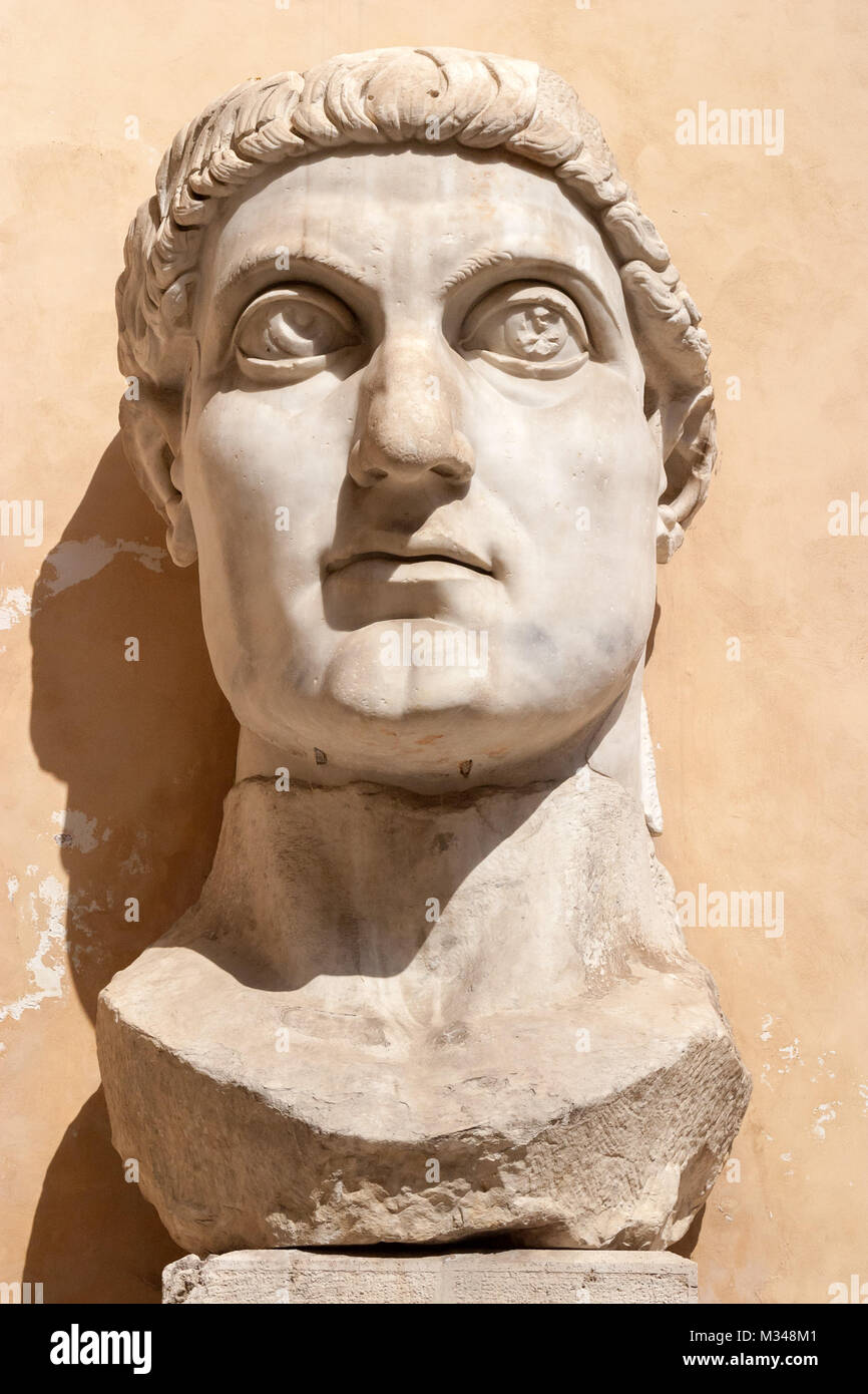 Ancient statue of emperor Constantine, Capitol, Rome, Italy Stock Photo ...