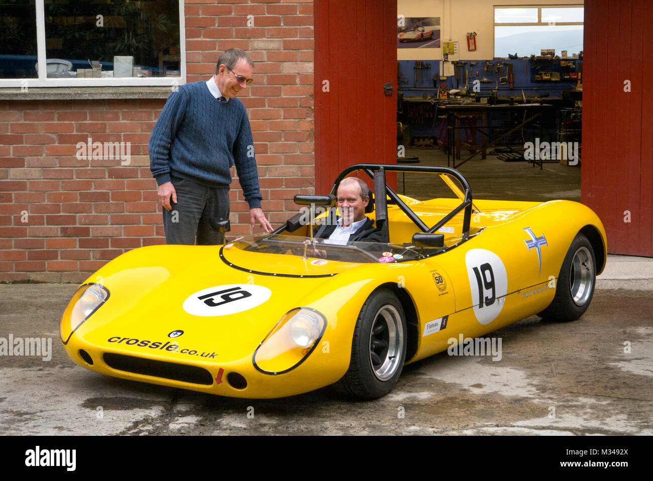 Croosle Car company owner Paul McMorran sittting in Crossle GT Stock ...