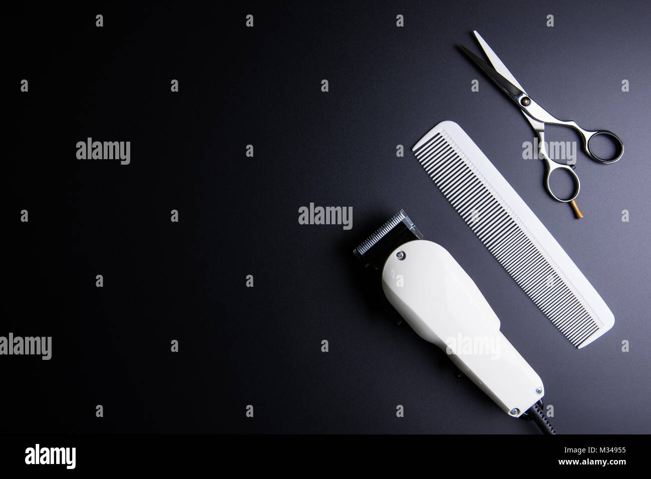 Stylish Professional Barber Scissors, White comb and White electric ...