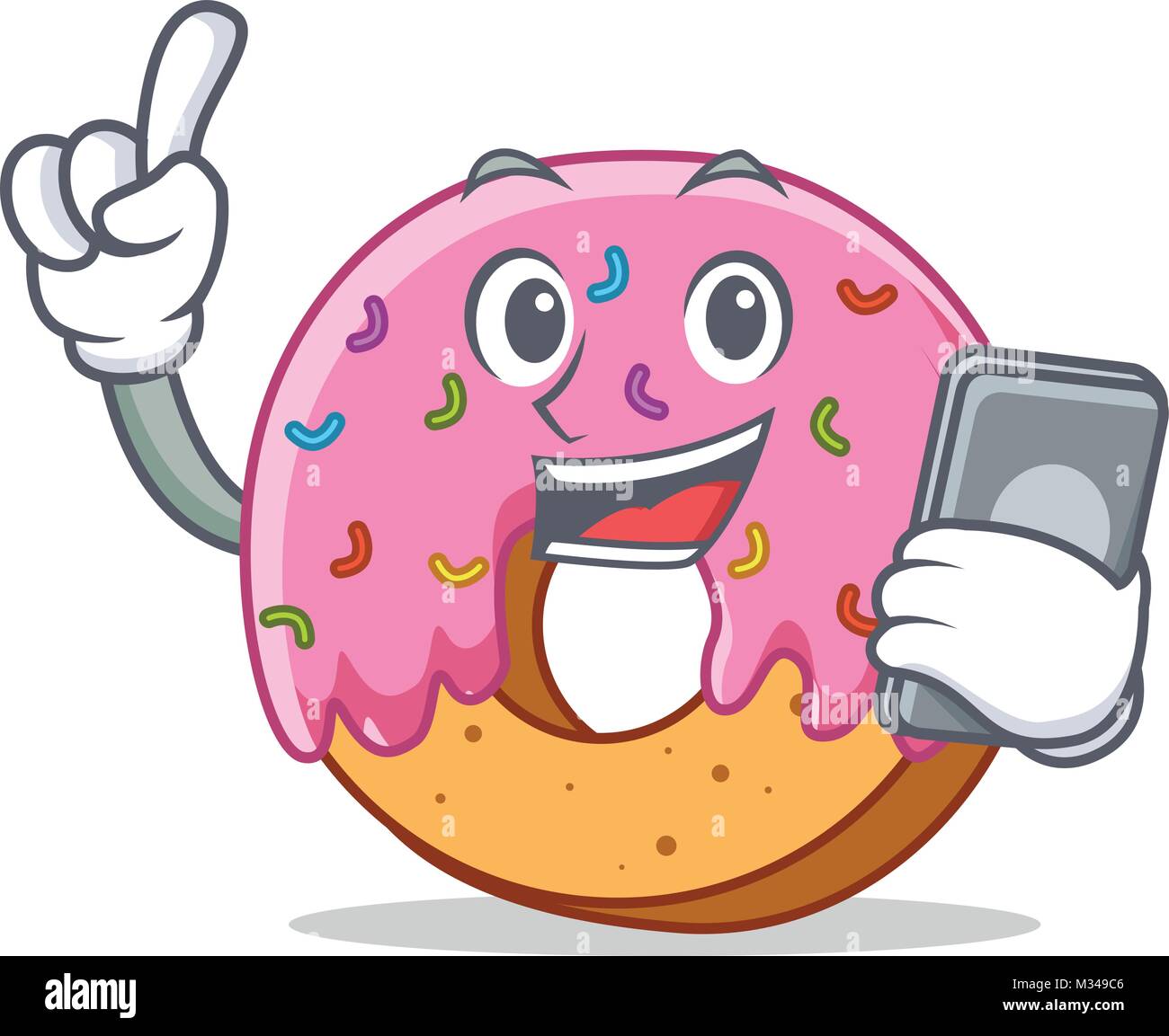 With phone Donut character cartoon style Stock Vector Image & Art - Alamy
