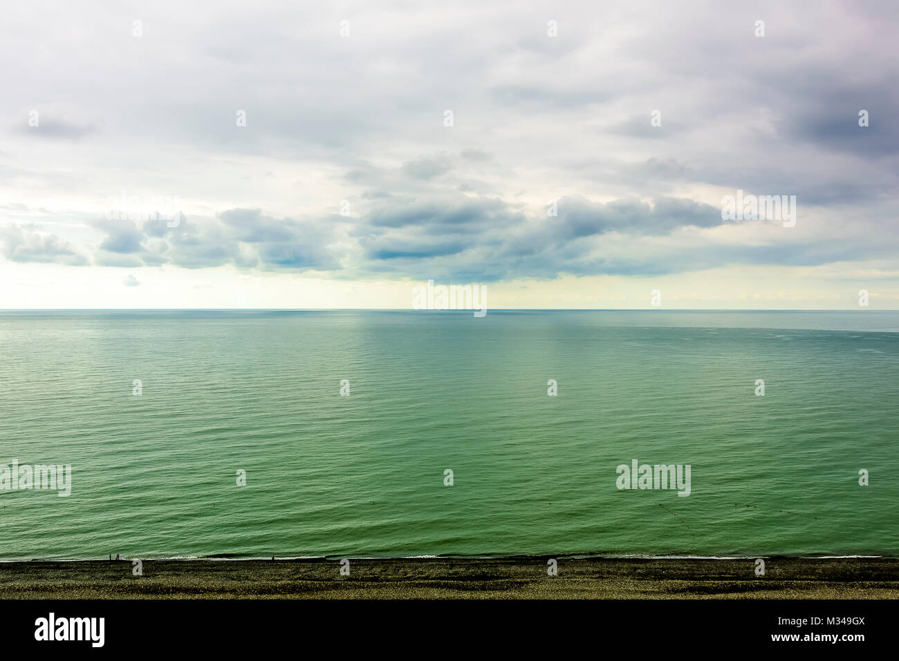 Aqua Sunrise Waterscape. A calming and tranquil minimalist seascape ...