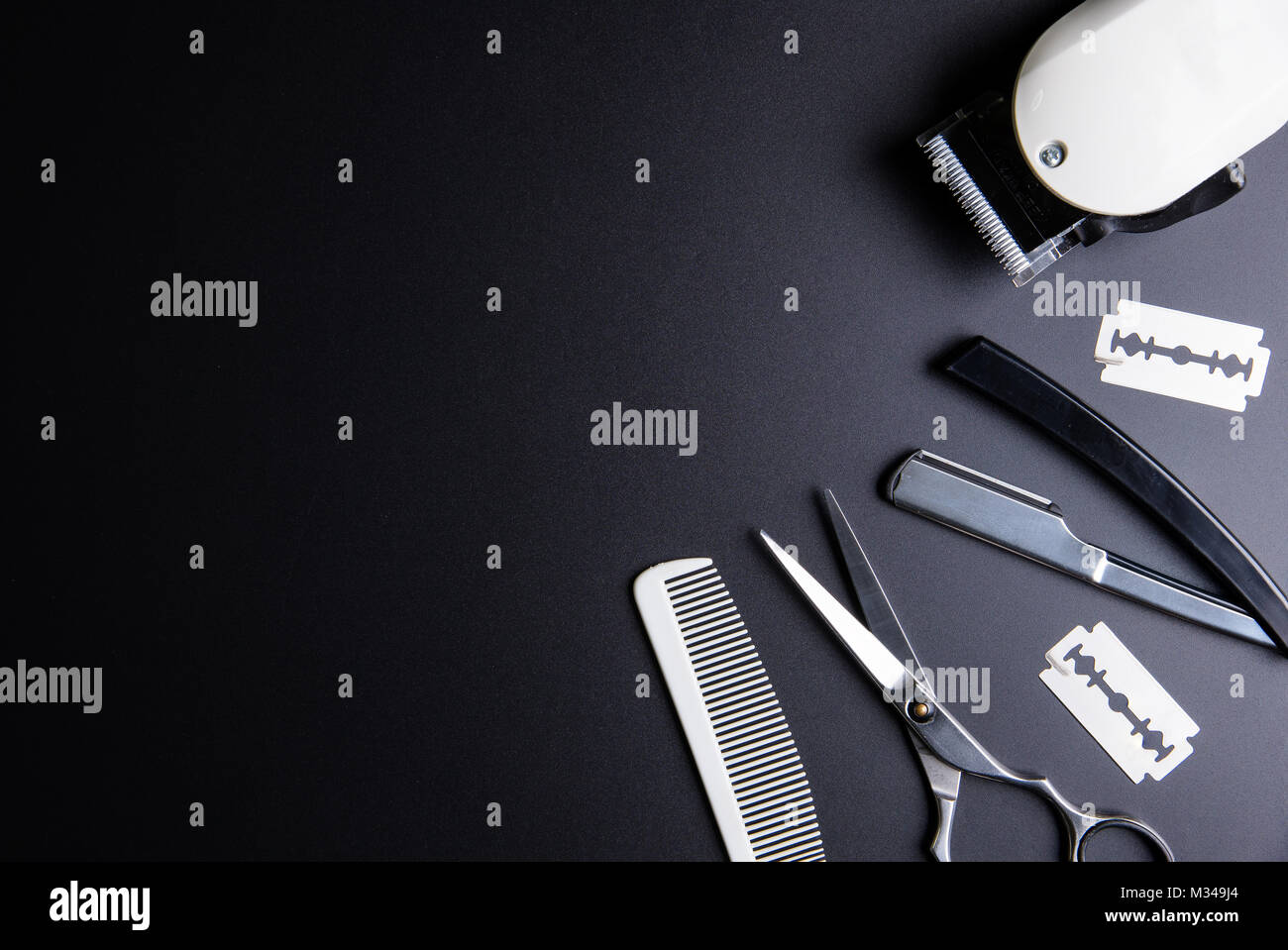 Razor, Stylish Professional Barber Scissors, White comb and White ...