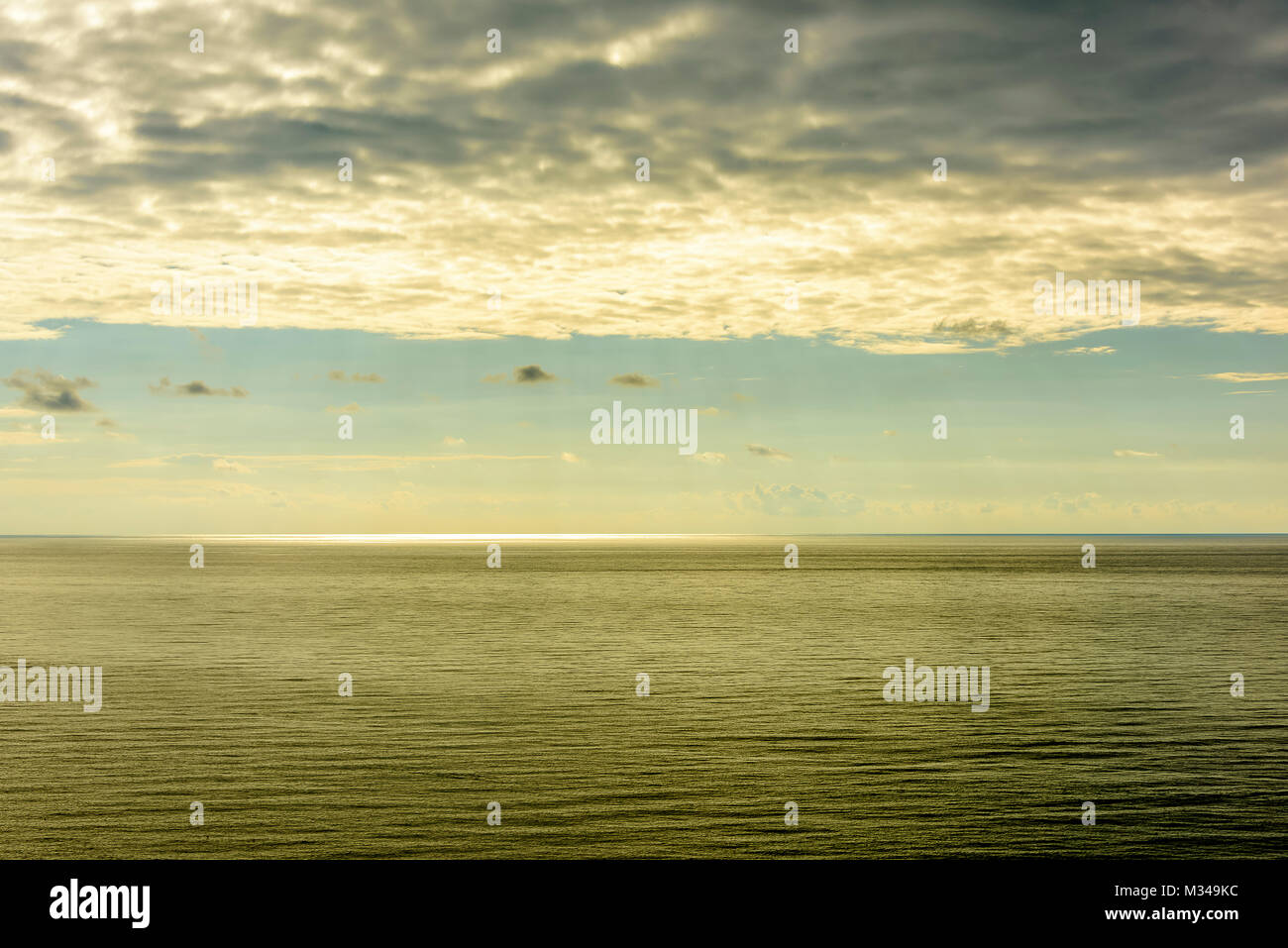 Aqua Sunrise Waterscape. A calming and tranquil minimalist seascape ...