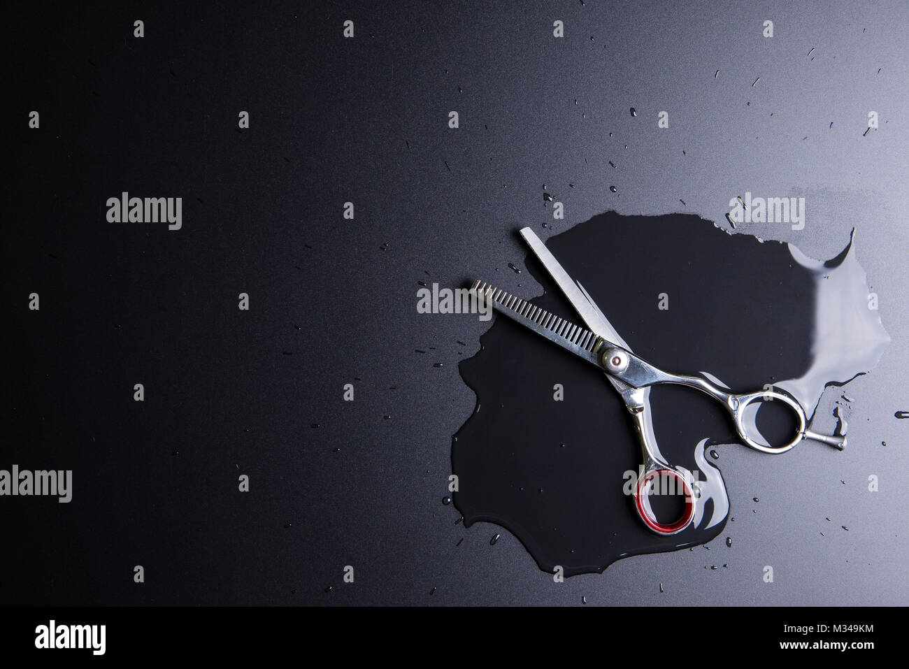 Stylish Professional Barber Scissors, Hair Cutting on black background ...