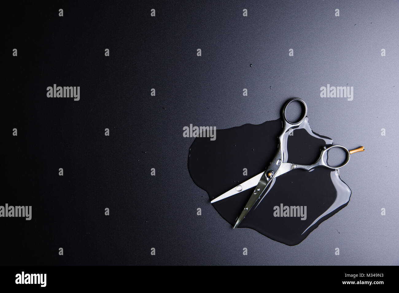 Stylish Professional Barber Scissors, Hair Cutting on black background ...