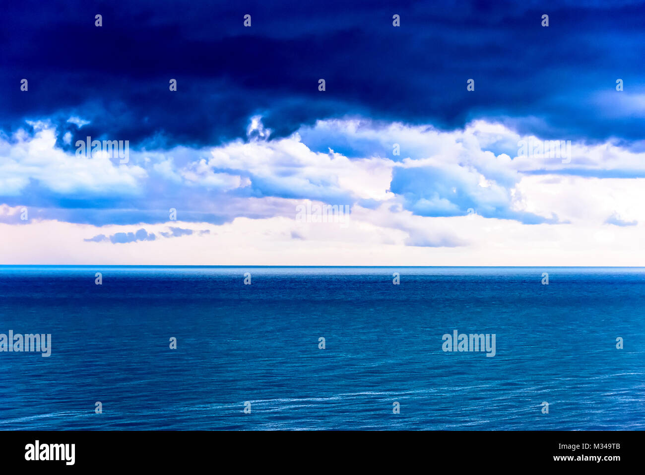 Aqua Sunrise Waterscape. A calming and tranquil minimalist seascape ...