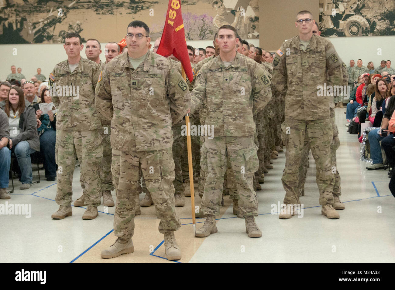Members of Battery B, 1st Battalion, 158th Field Artillery returned ...