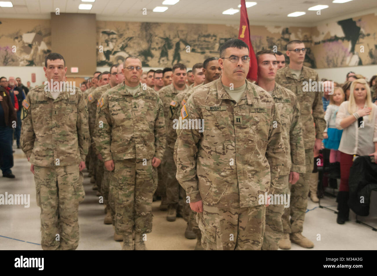 Members of Battery B, 1st Battalion, 158th Field Artillery returned ...