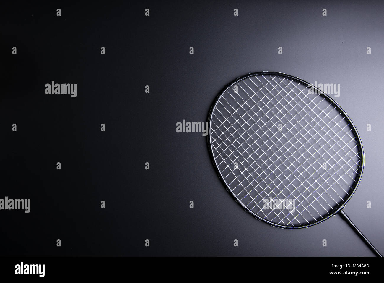 Badminton racket on black background.Sport concept, Copy space image ...