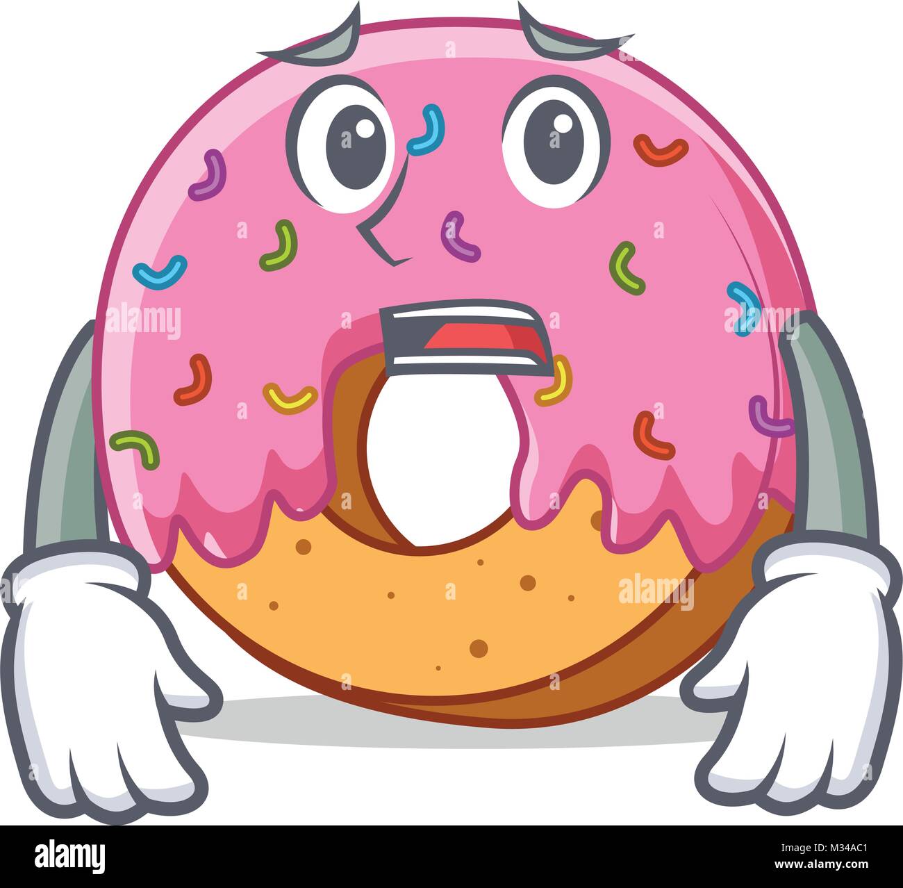 Afraid Donut mascot cartoon style Stock Vector Image & Art - Alamy