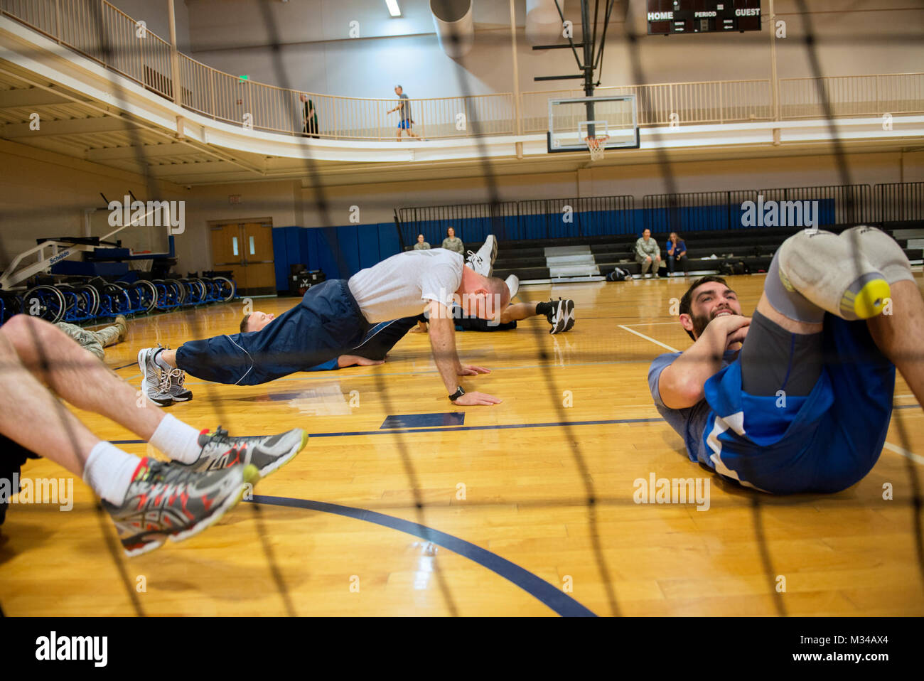 U.S. Air Force recovering service members practice sitting volleyball ...