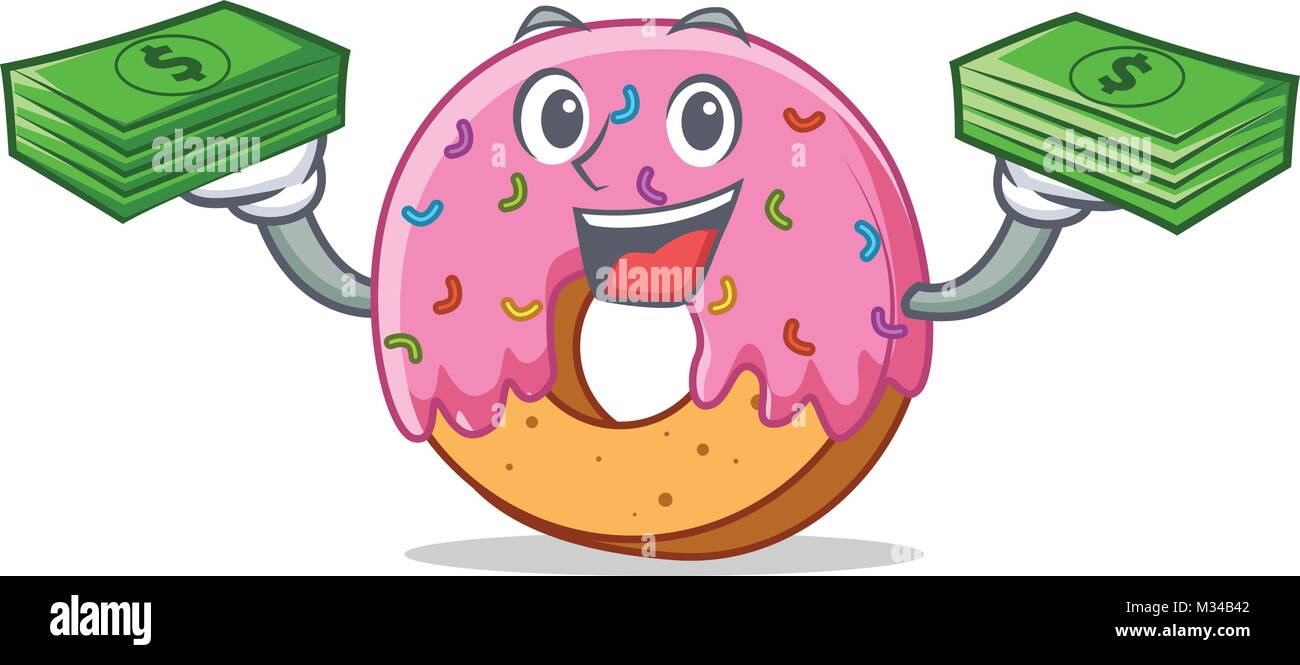 With money Donut mascot cartoon style Stock Vector Image & Art - Alamy