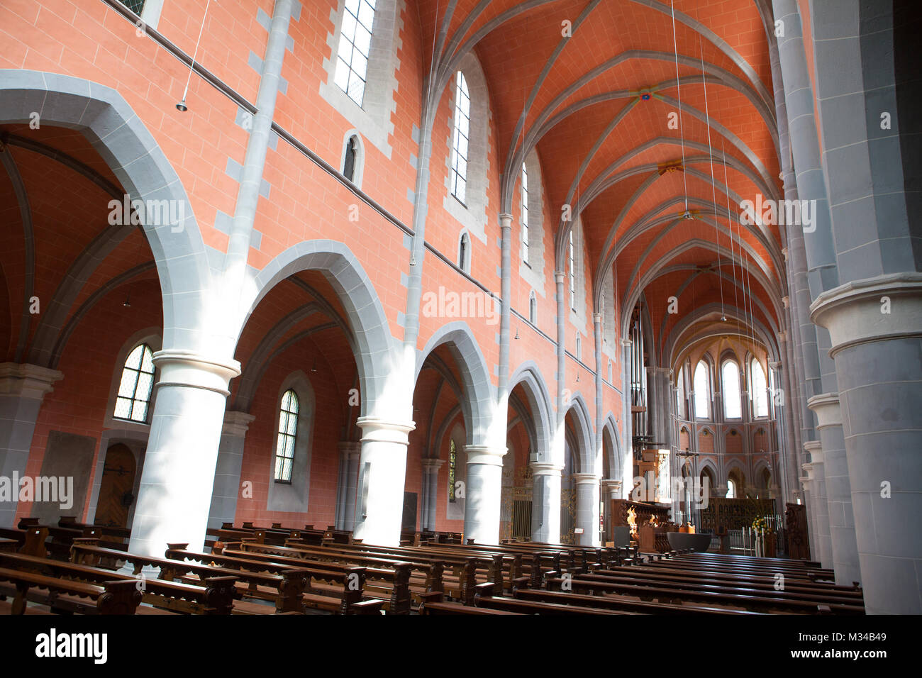 Interior view, Marienstatt monastery church, Streithausen, Westerwald ...