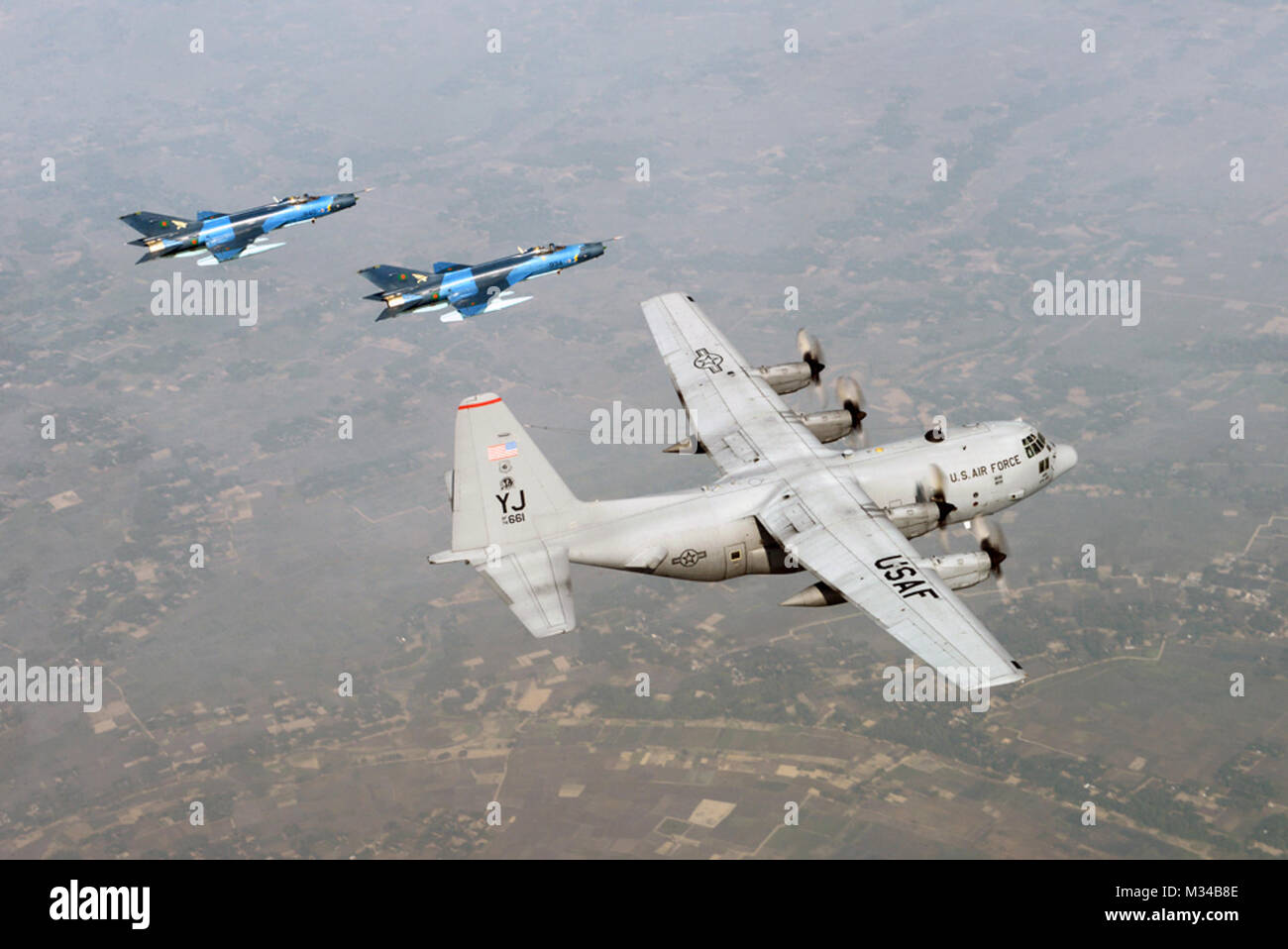 Two Bangladesh Air Force F-7BG Defenders from 5th Squadron, BAF Base ...