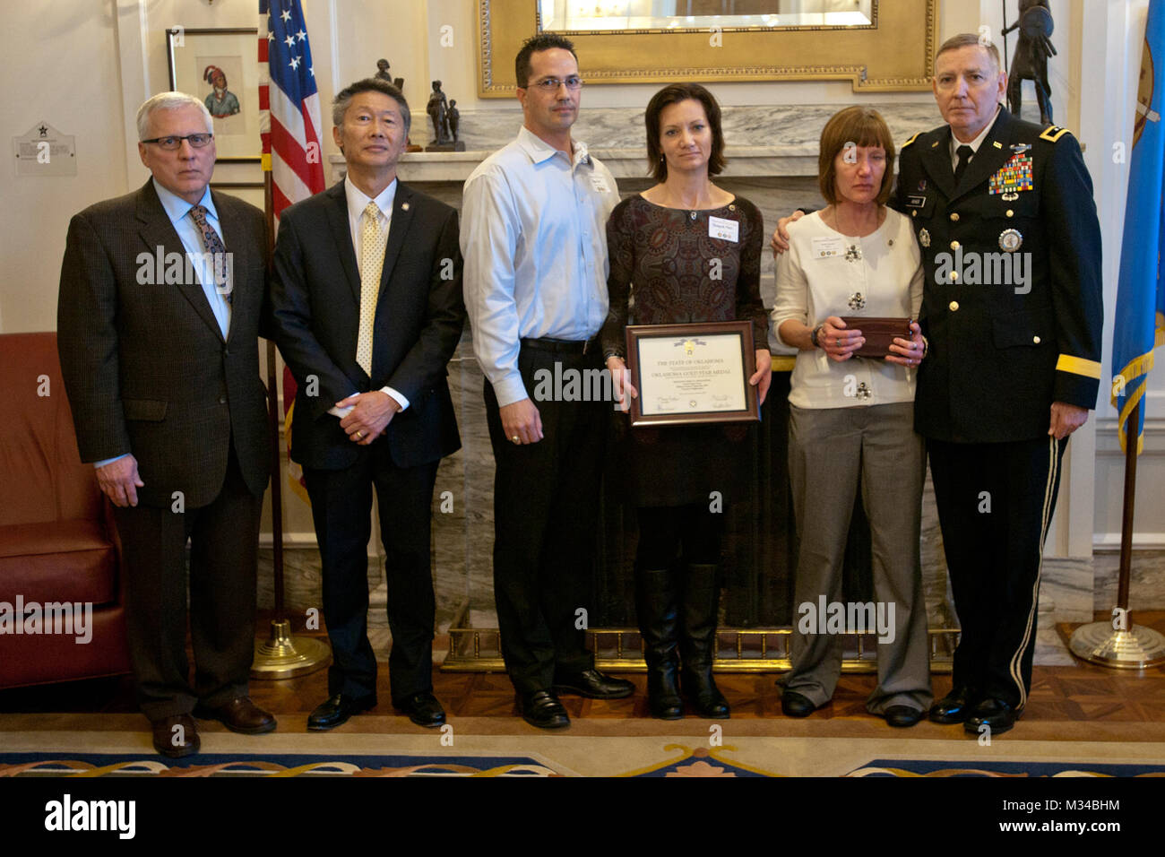 Maj. Gen. Robbie Asher (far right), the adjutant general for Oklahoma ...