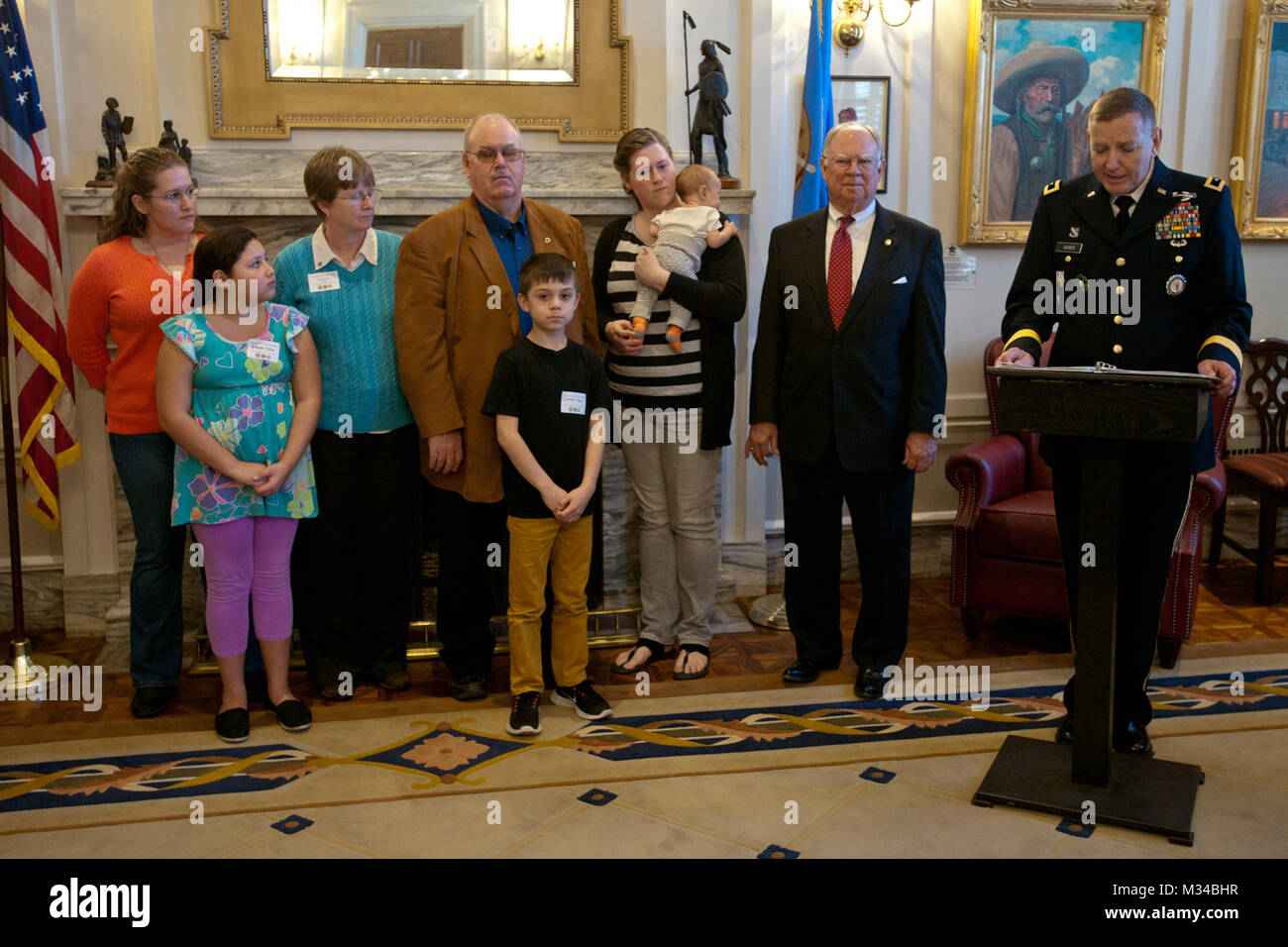 Maj. Gen. Robbie Asher (far right), the adjutant general for Oklahoma ...
