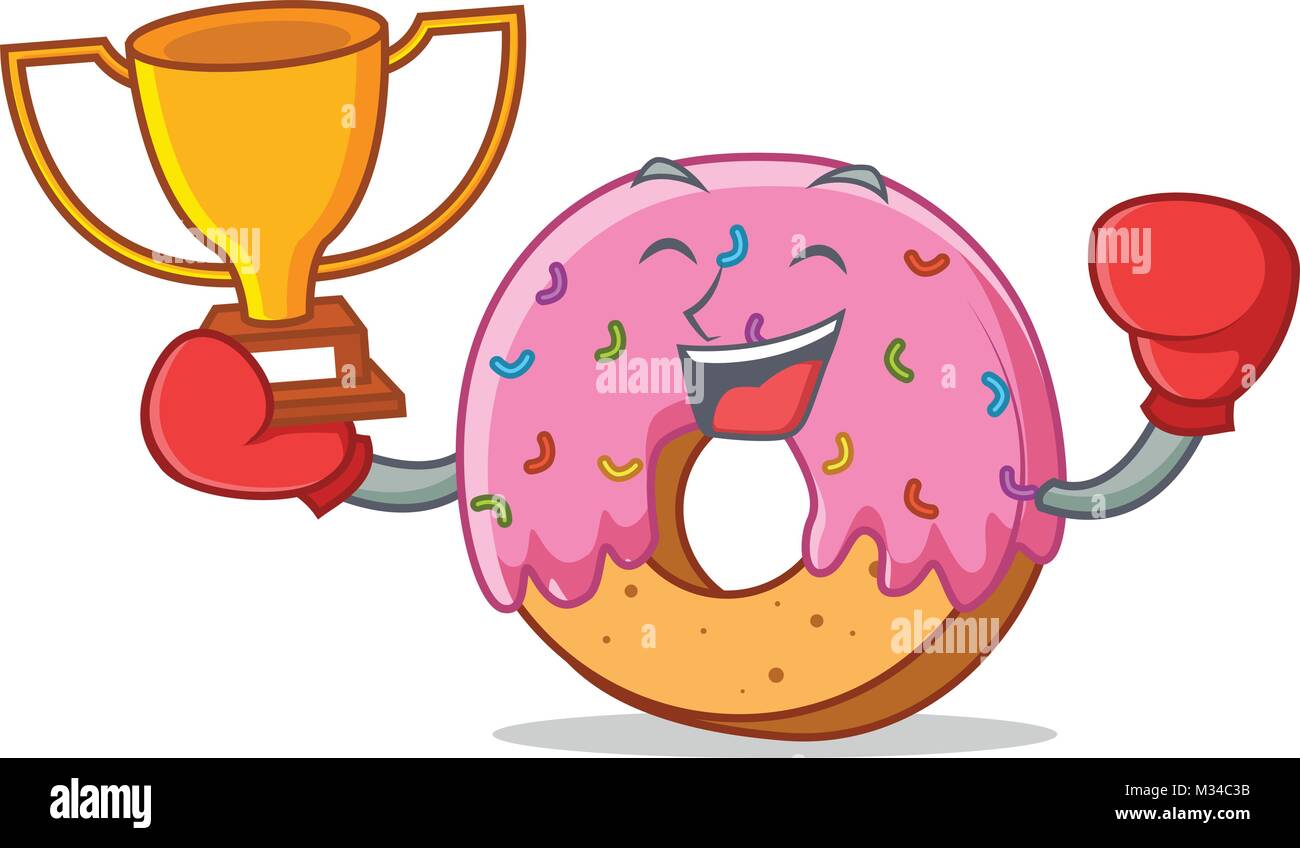 Boxing winner Donut mascot cartoon style Stock Vector Image & Art - Alamy