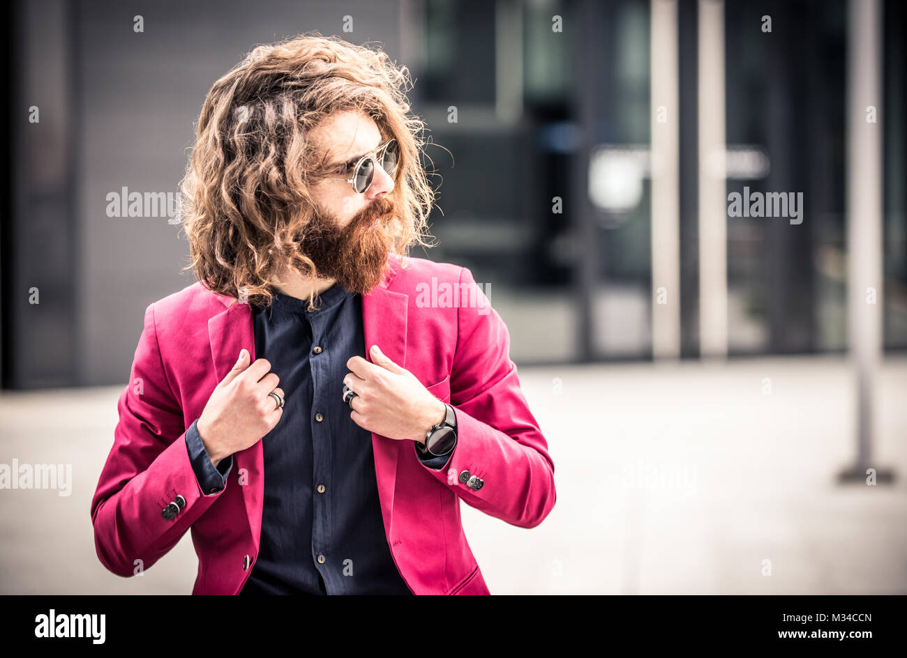 Cool hipster portrait Stock Photo - Alamy