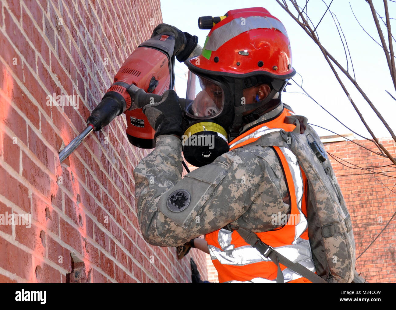 A U.S. Army combat engineer with the 810th Engineer Company, Joint Task ...
