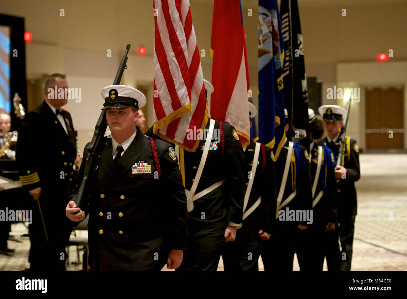 High school color guard in parade hi-res stock photography and images ...