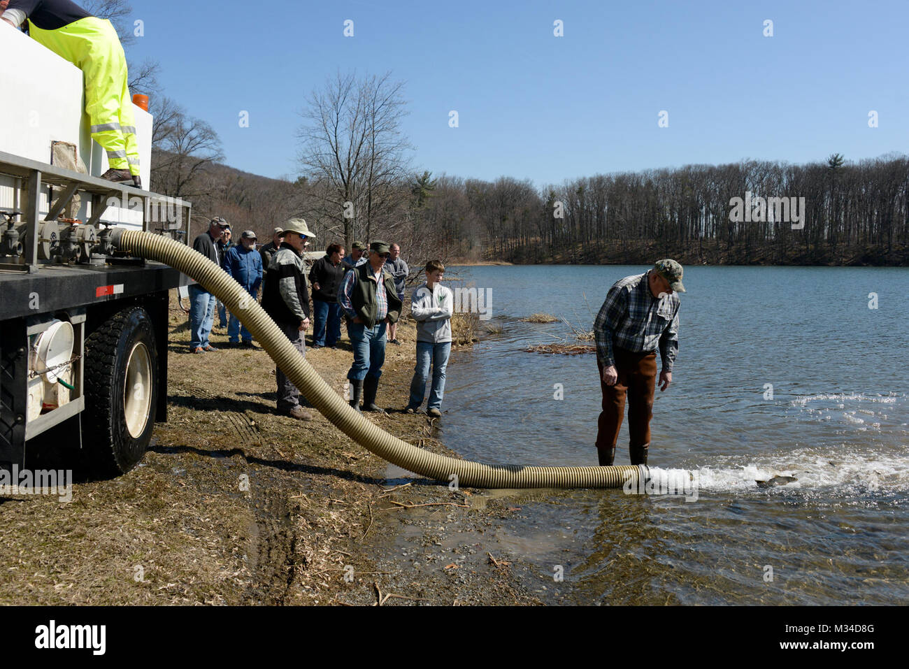 FTIG Trout Stocking 2015 by PANationalGuard Stock Photo - Alamy