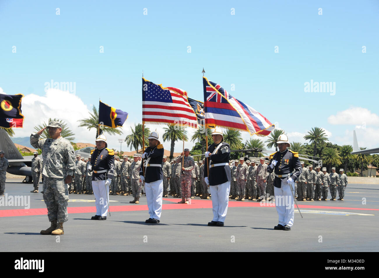 The Royal Guard of the Hawaii National Guard, led by Brig. Gen. Keith Y ...