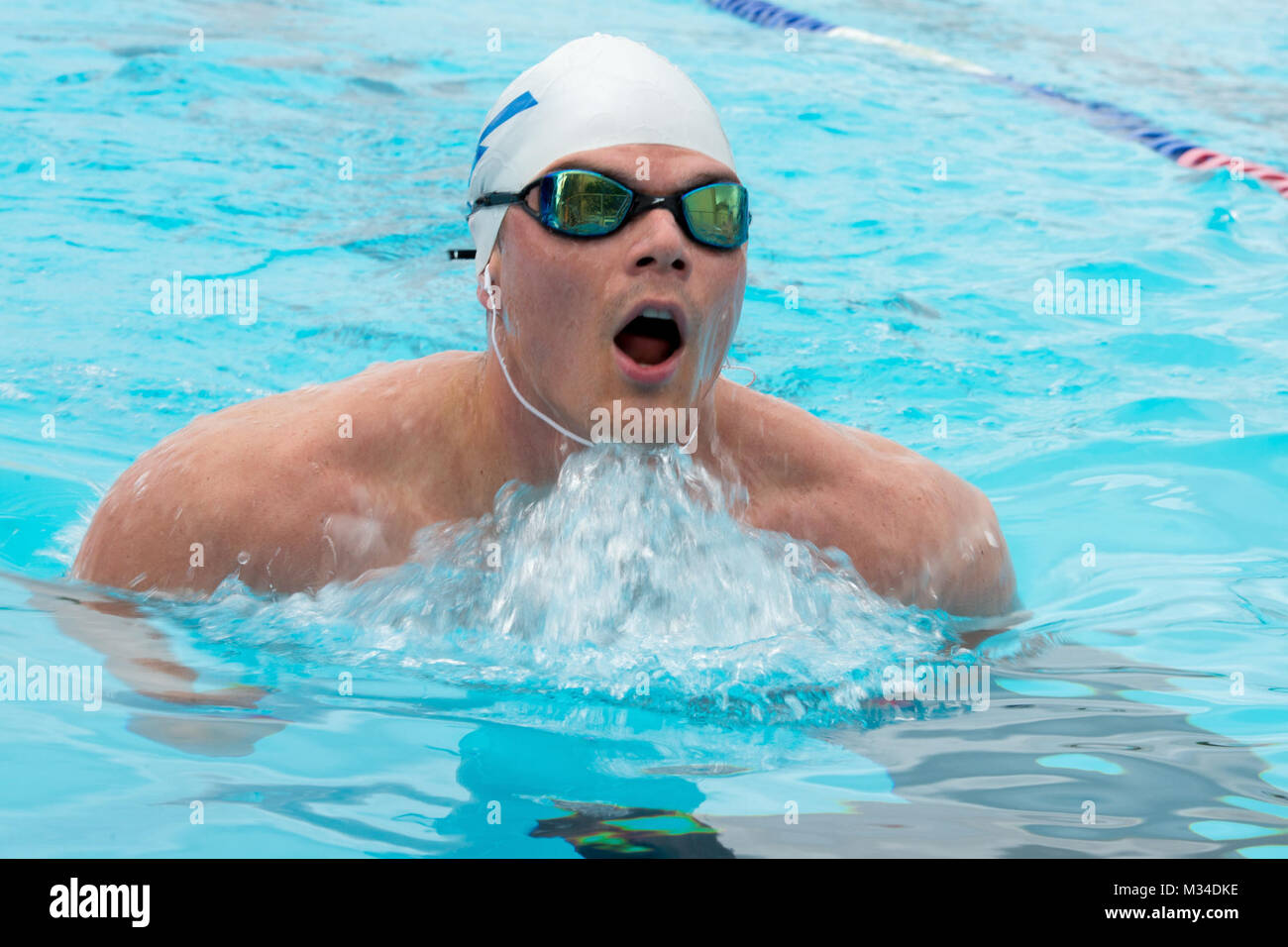 Timothy Babb, an Air Force wounded warrior athlete, comes up for air ...