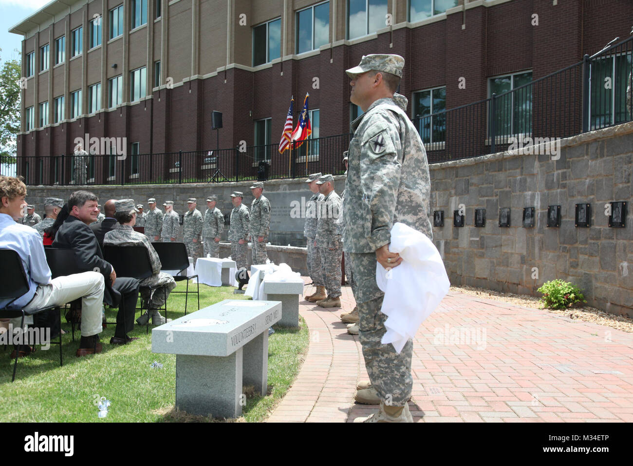 Memorial Bench Dedication by Georgia National Guard Stock Photo - Alamy