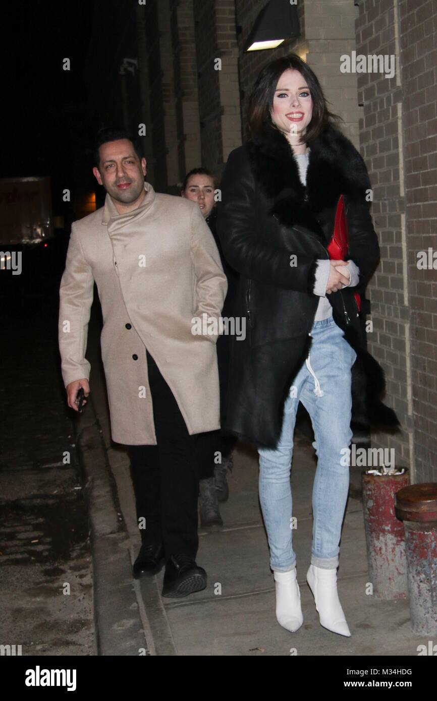 New York, NY, USA. 8th Feb, 2018. Coco Rocha and James Conran arrive at ...
