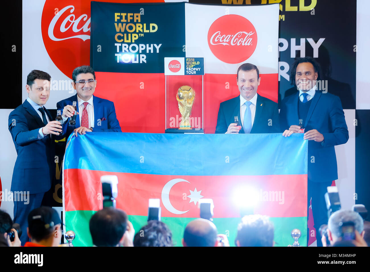 Baku, Azerbaijan. 9th Feb, 2018. The FIFA World Cup Trophy Tour plane ...