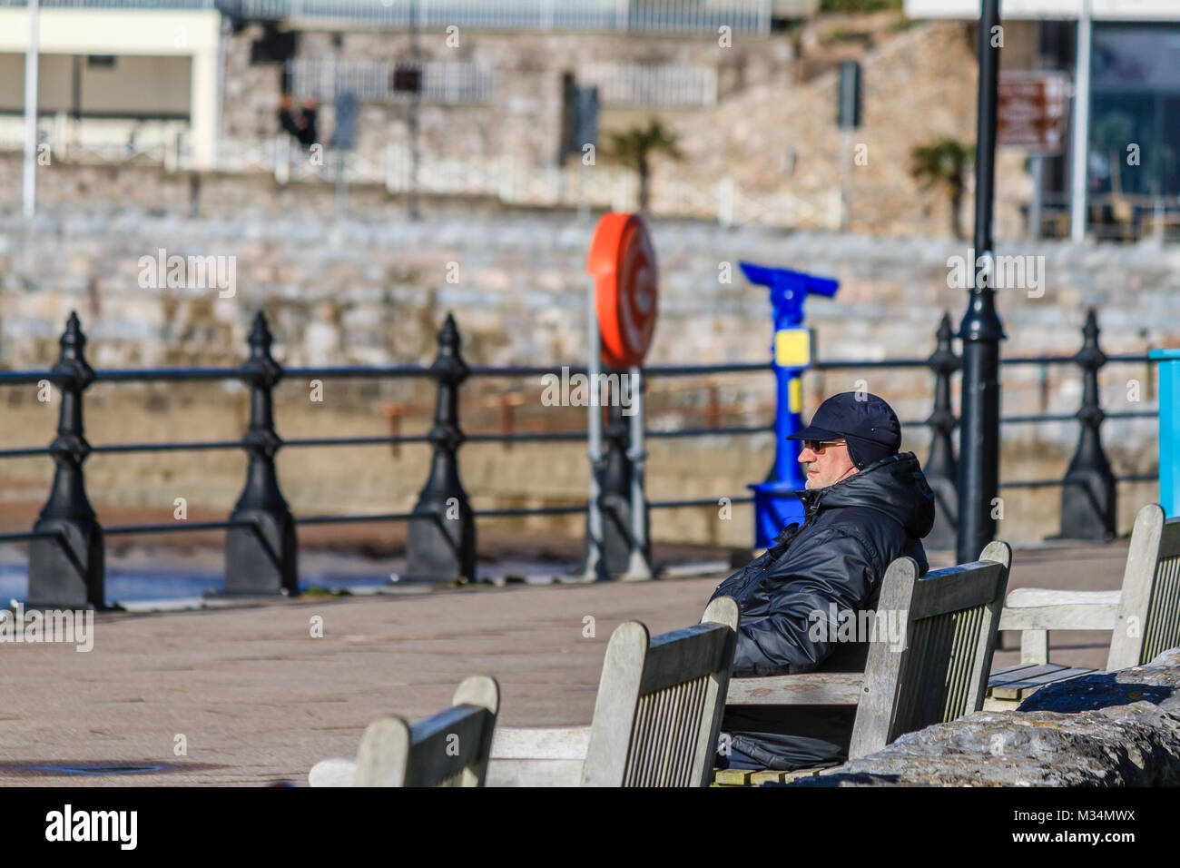 Sat on bench isolated hi-res stock photography and images - Alamy