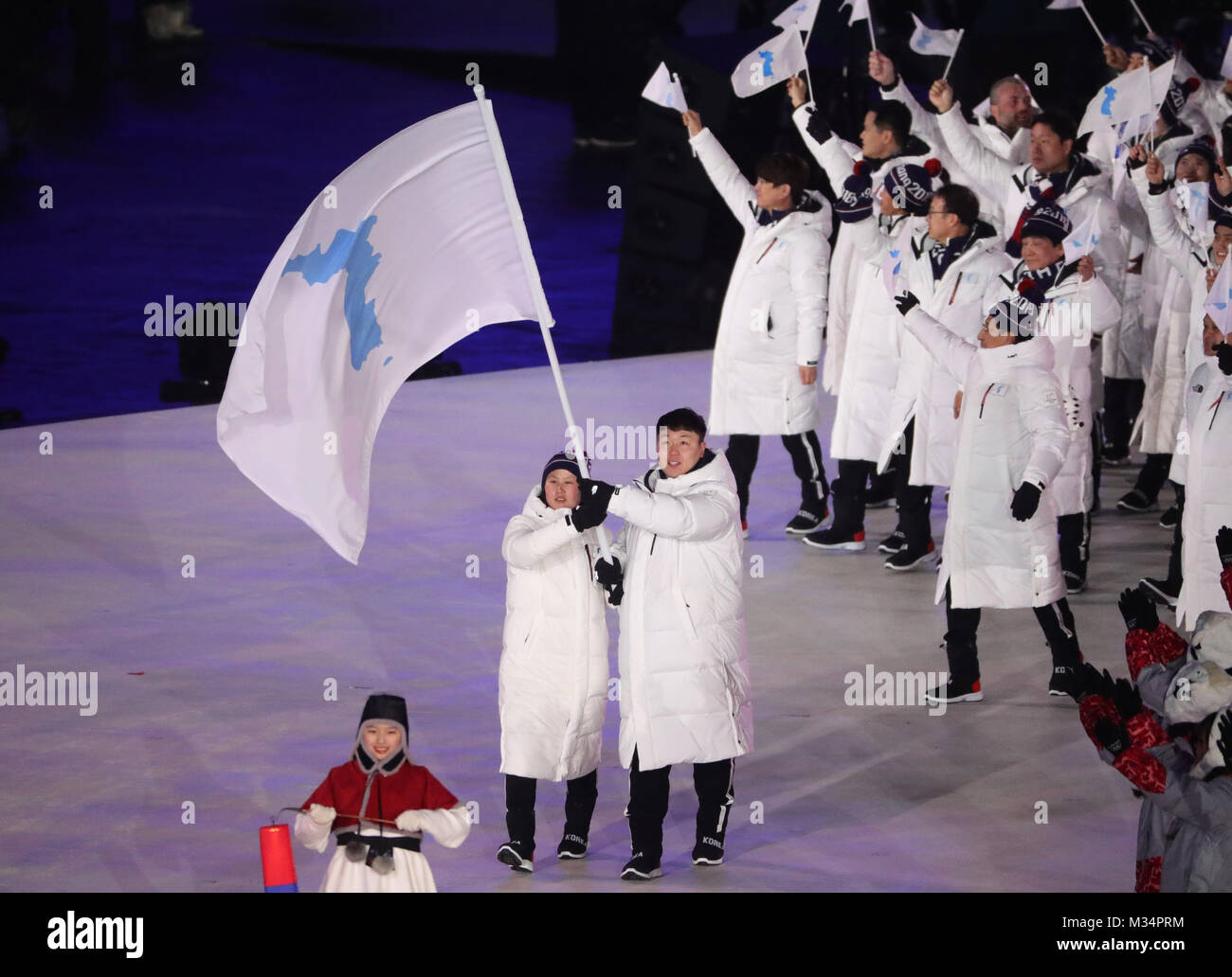 Pyeongchang, South Korea. 9th Feb, 2018. The joint team of South and ...