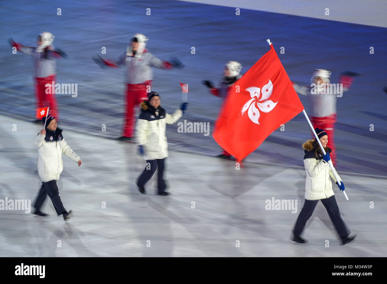 Pyeongchang, South Korea. 9th Feb, 2018. Hong Kong at opening ceremony ...