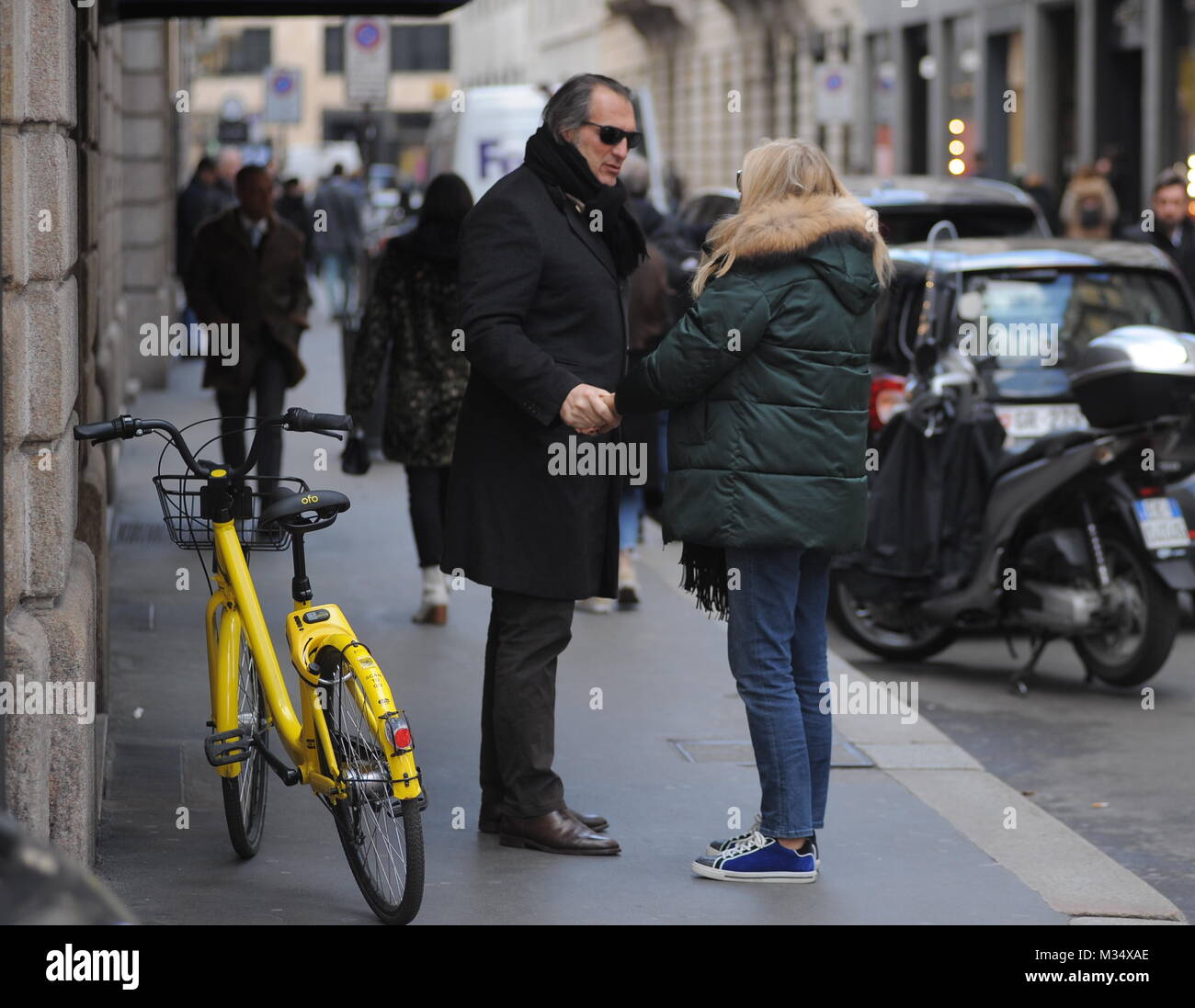 Milan, Mara Venier meets Silvio Sardi in the center Mara Venier ...