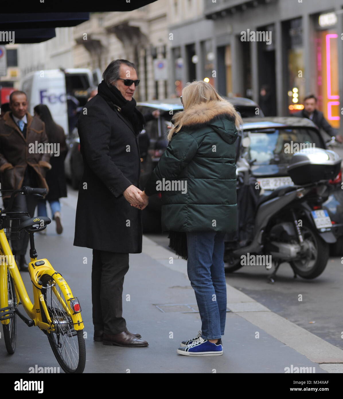 Milan, Mara Venier meets Silvio Sardi in the center Mara Venier ...