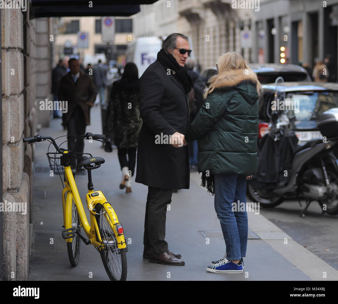 Milan, Mara Venier meets Silvio Sardi in the center Mara Venier ...