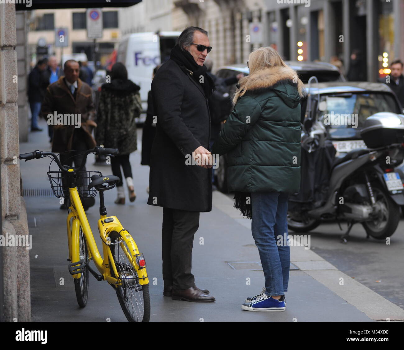 Milan, Mara Venier meets Silvio Sardi in the center Mara Venier ...