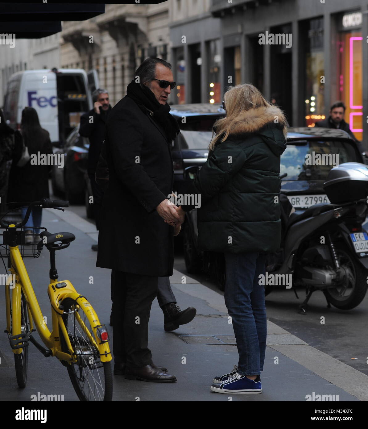 Milan, Mara Venier meets Silvio Sardi in the center Mara Venier ...