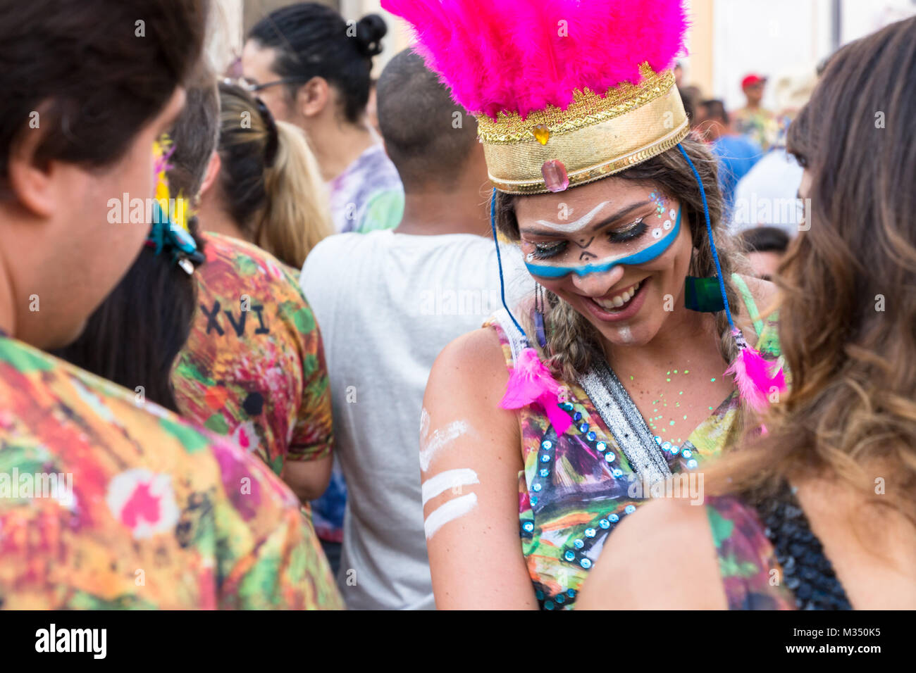 Recife, Brazil - February 9th, 2018 The beginning of the celebration of ...