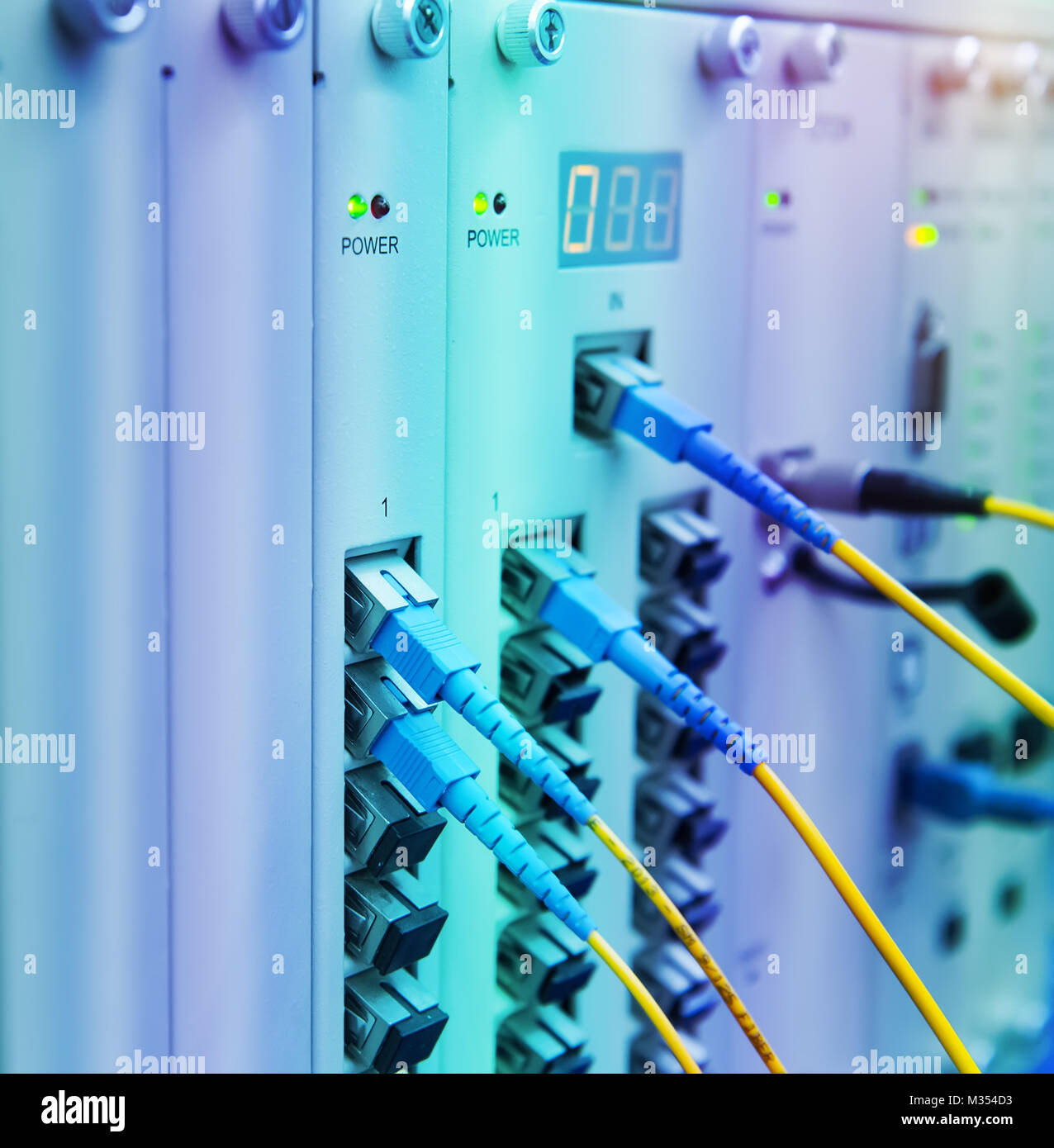 optical fibre information technology equipment in data center Stock ...