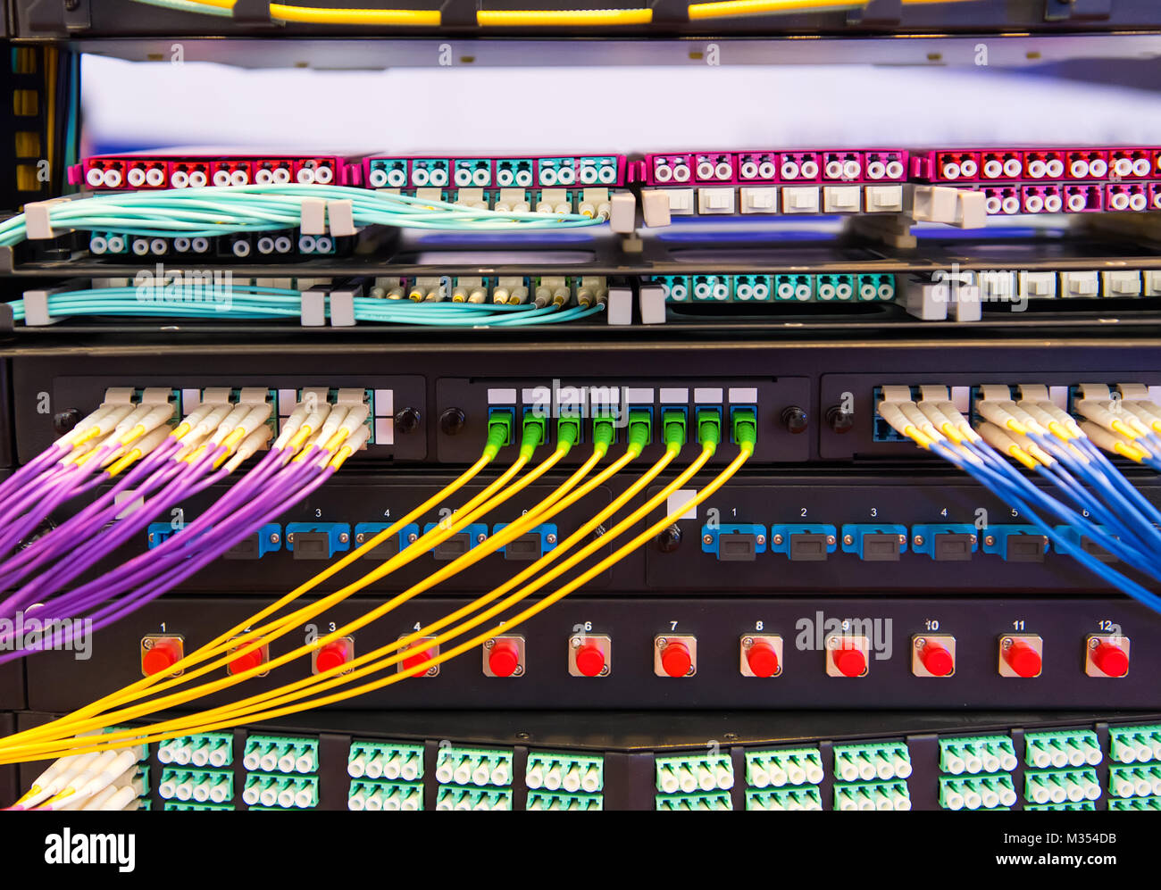 optical fibre information technology equipment in data center Stock ...