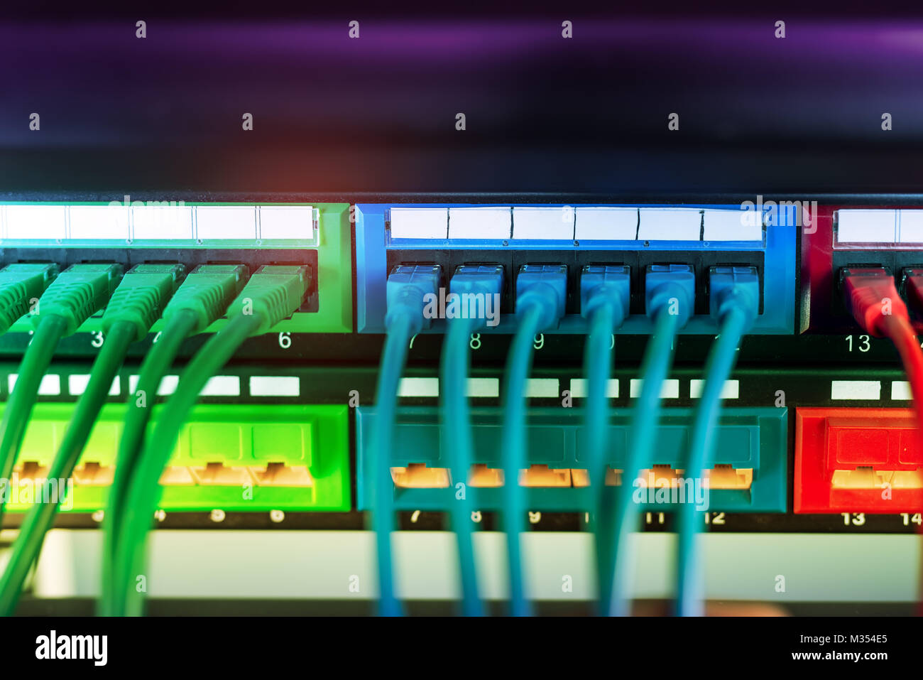 ethernet cable on network switches background Stock Photo - Alamy